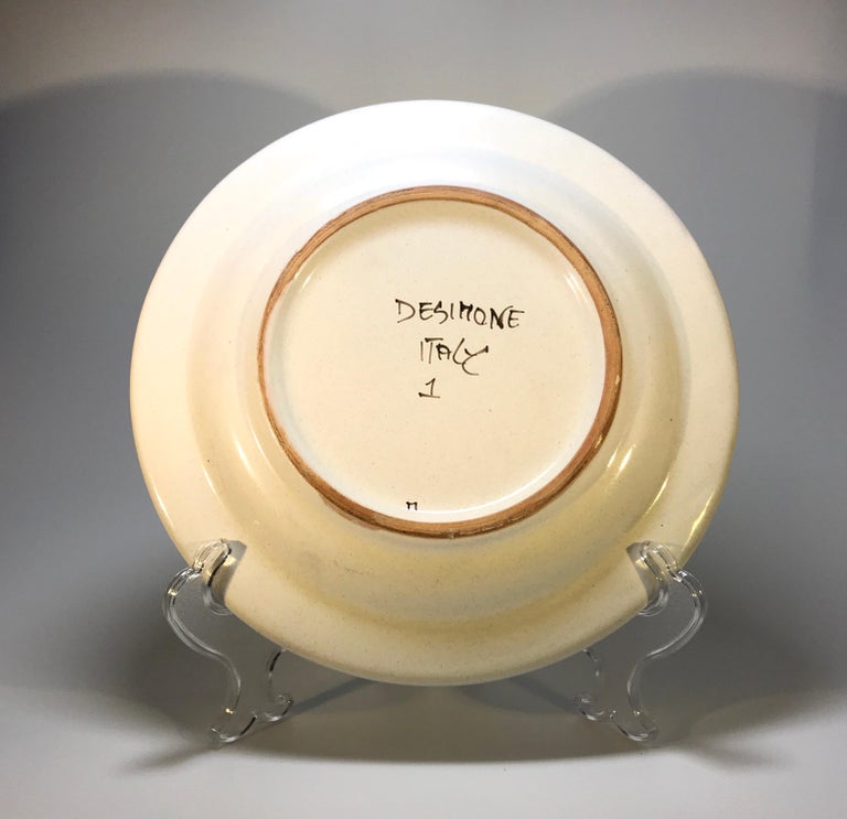 DeSimone of Italy, Hand Painted Colourful Ceramic Plate, 1960s For Sale ...