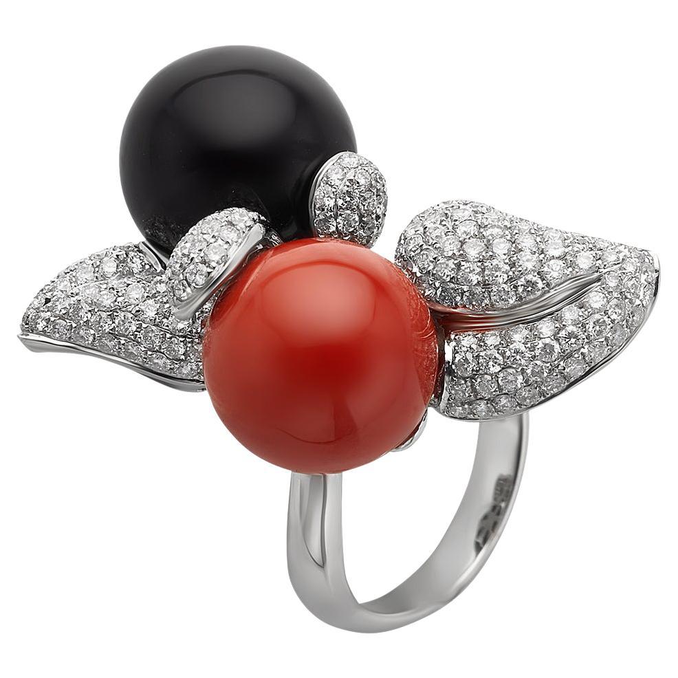Amulette de Cartier 18 Karat Rose Gold Black Onyx Diamond Ring at ...