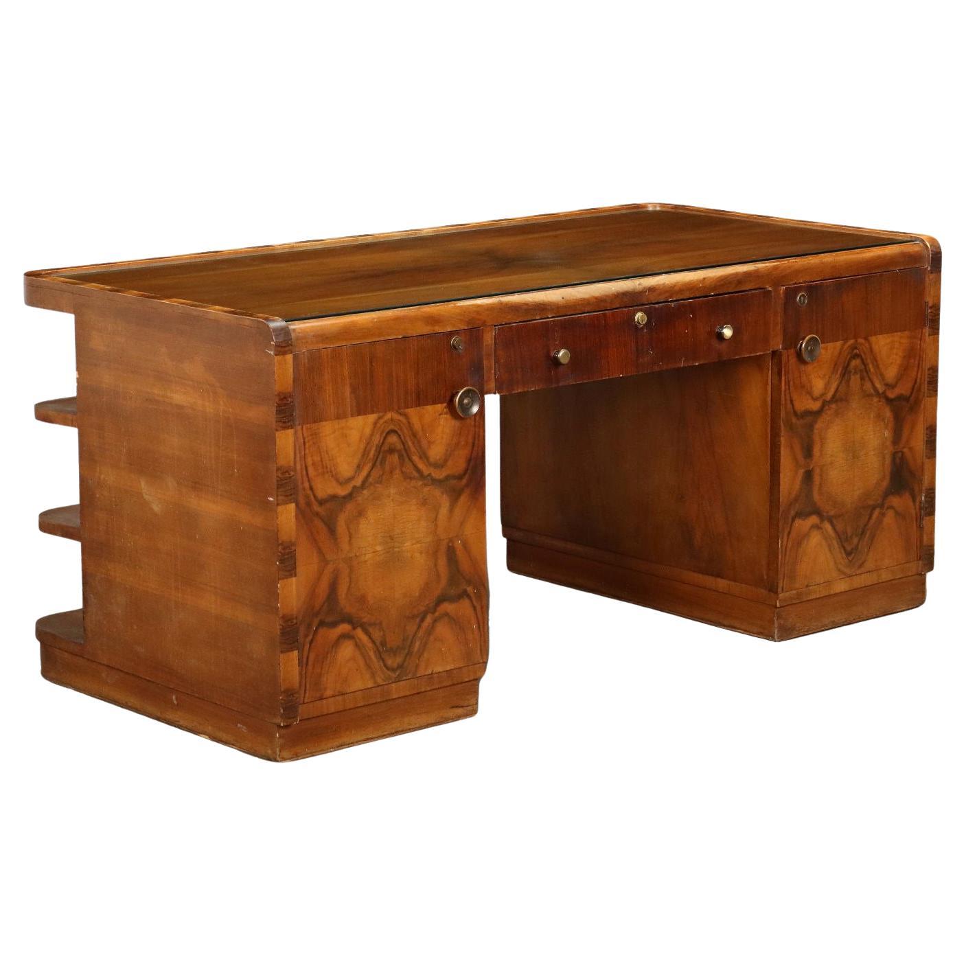 Large 1940s French Double Sided Ebonised Desk at 1stDibs