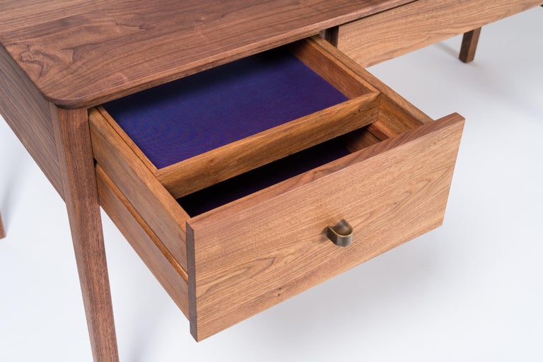 Basin Desk by Tretiak Works, Handmade Contemporary Walnut Brass For ...