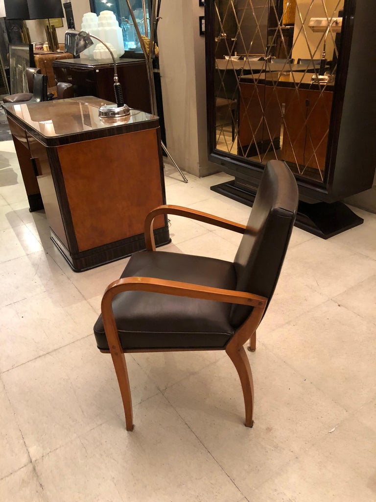 Desk Chair Style: Art Deco, France, Material Wood and Leather, 1930 For ...