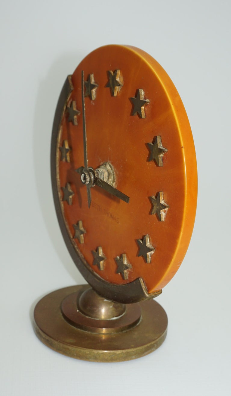 Desk Clock by Seth Thomas, Brass Details, C 1950 at 1stDibs | seth ...
