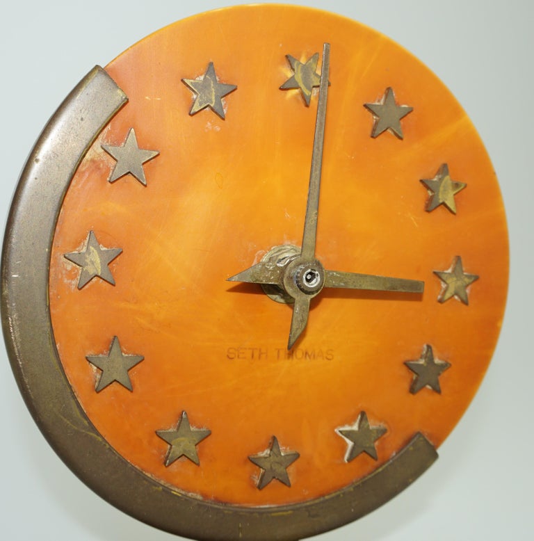 Desk Clock by Seth Thomas, Brass Details, C 1950 at 1stDibs | seth ...