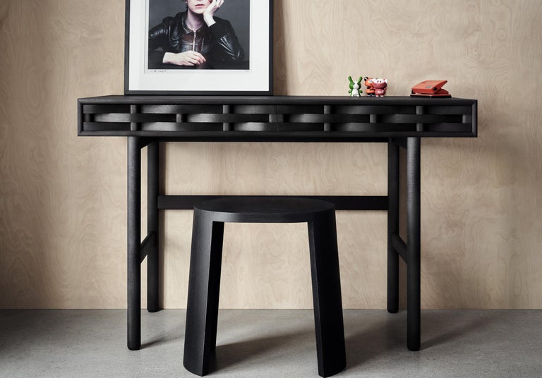 Weave Desk from Ringvide, Birch wood, black oil, Scandinavian For Sale ...