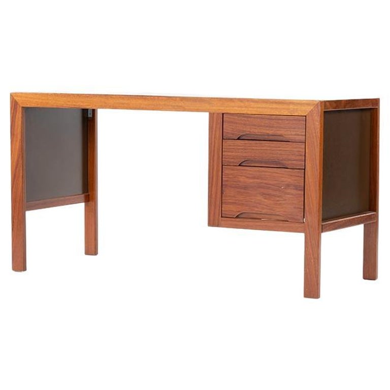 Desk in Wood and Brown Laminate by French Andre Sornay, 1960 at 1stDibs