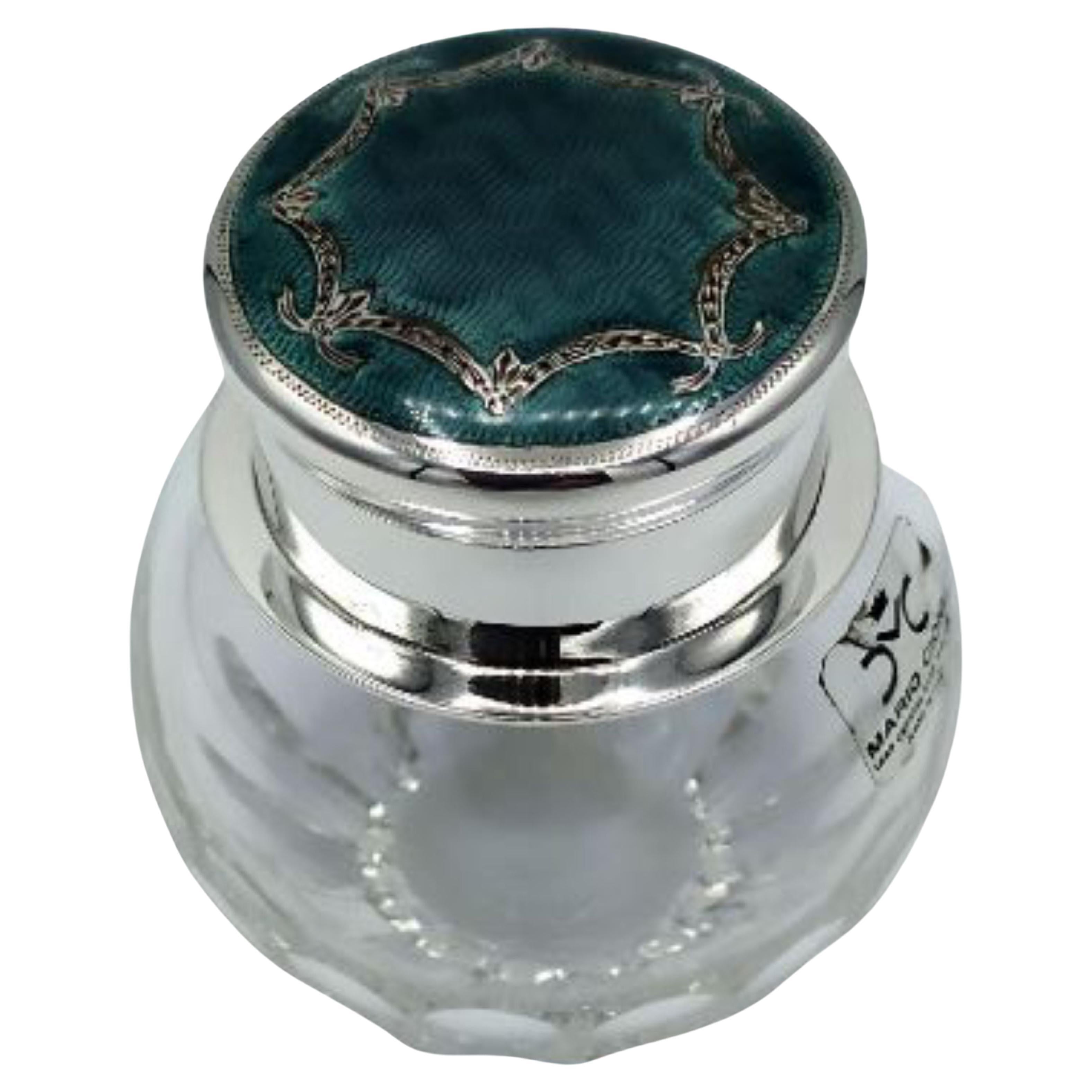 Antique Victorian Cut Glass and Sterling Silver Desk Inkwell For Sale ...