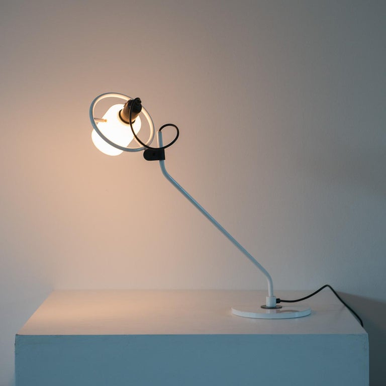 Desk Lamp with Milk Glass Hood at 1stDibs