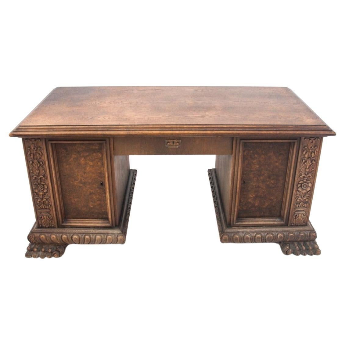 Office desk on lion legs, Western Europe, circa 1930. For Sale at 1stDibs
