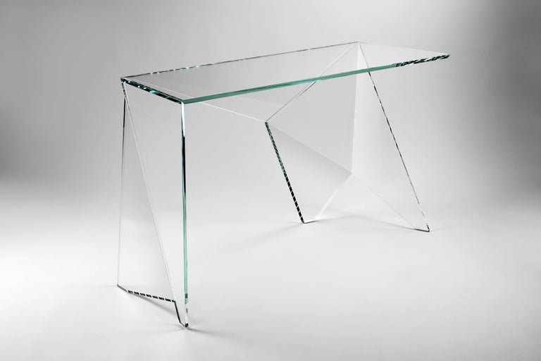 Desk or Writing Table Glass Crystal Geometric Shape Collectible Design ...