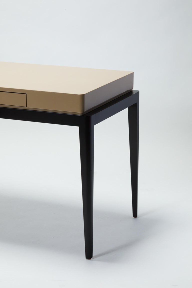 Desk, TARA by Reda Amalou, 2019, Beige Lacquer Top, Walnut, 140 cm For ...