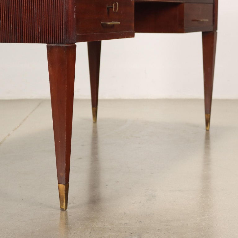 Desk with Double Side Drawers Mahogany Veneer, Italy, 1950s For Sale at ...