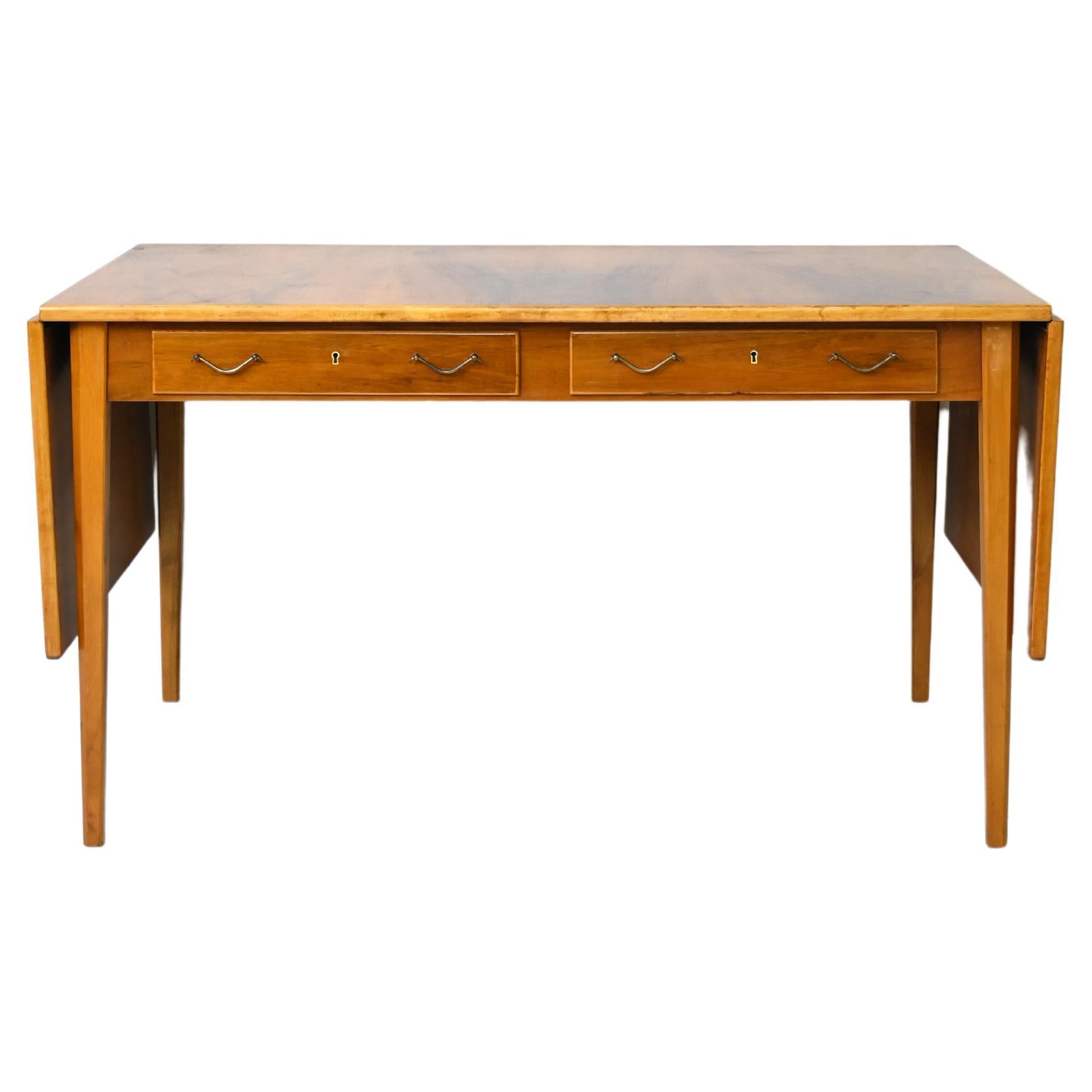 Nils Jonsson Drop-Leaf Writing Teak Desk for Torring Mobelfabrik at 1stDibs