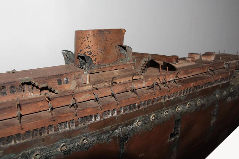 Detailed Antique Copper Ship Model at 1stDibs
