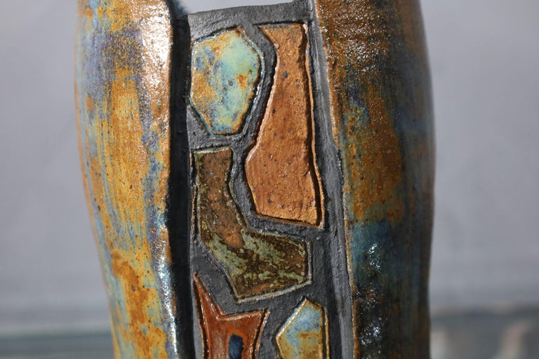 Detailed Ceramic Vase, Illegibly Signed, dtd. 2011 For Sale at 1stDibs