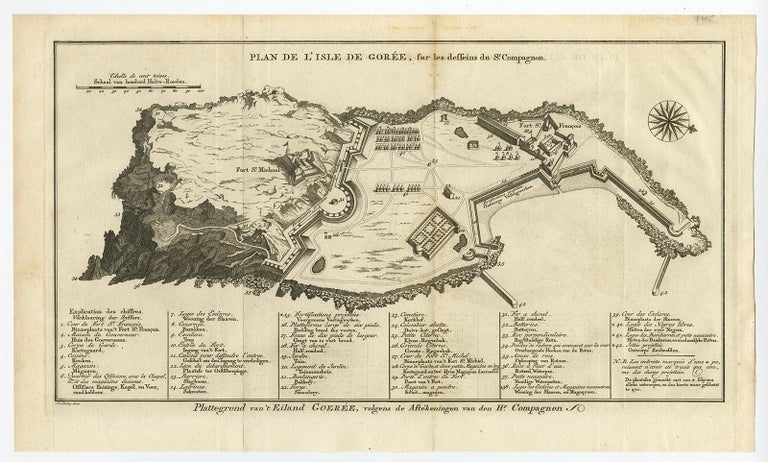 Detailed Map of the Island of Gorée off of the Coast of Dakar, Senegal ...