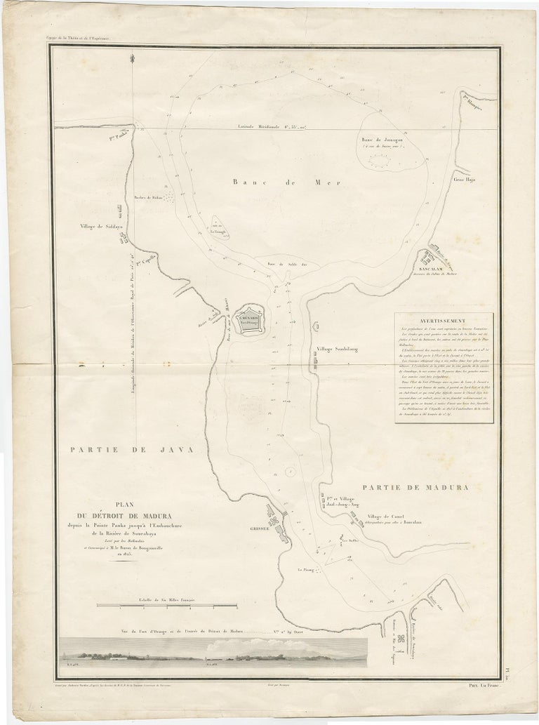 Detailed Map of the Madura Strait, between Java and Madura Island ...
