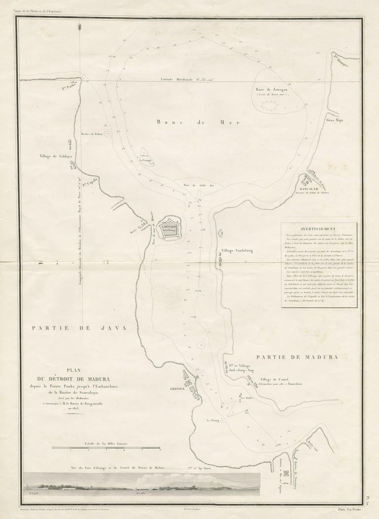 Detailed Map of the Madura Strait, between Java and Madura Island ...