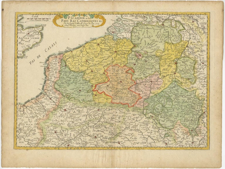 Detailed Regional Antique Map of Northwestern France and Catholic ...