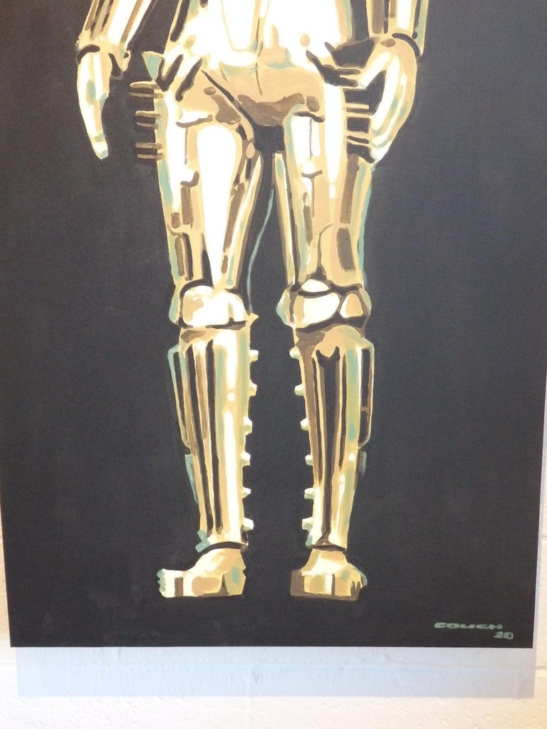 Detroit Artist Billy Couch Acrylic on Canvas Painting Metropolis Robot ...