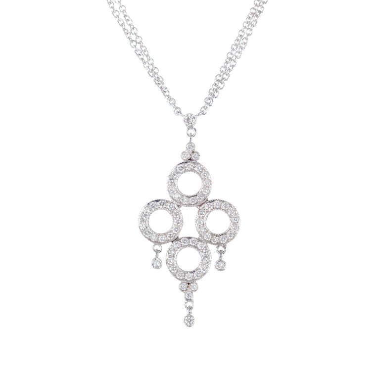 Dev Valencia .32 Carat Diamond White Gold Four Circle Pendant Necklace ...