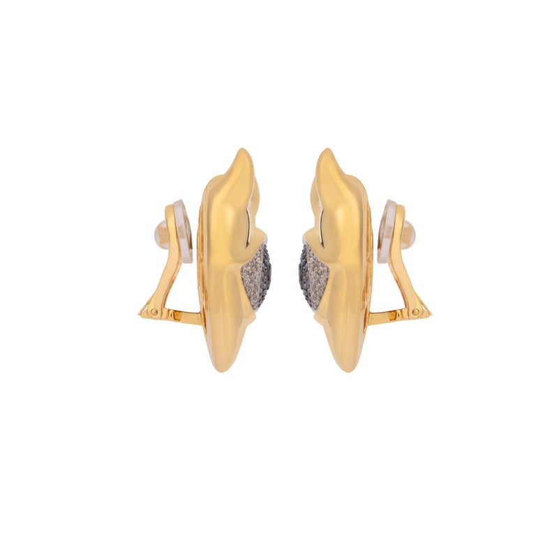 Naimah Devil Heart Statement Earrings, Gold For Sale at 1stDibs