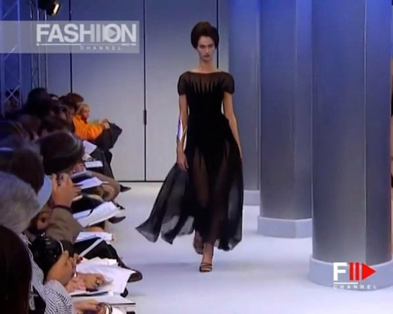 Devine Thierry Mugler Runway Dress Goddess Black Semi Sheer Evening ...