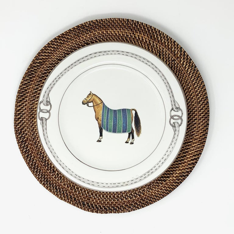 Devon Equestrian Ceramic Dinner Plates S/4, Made in Italy For Sale at ...