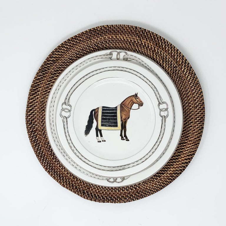 Devon Equestrian Ceramic Salad Plates S/4, Made in Italy For Sale at ...