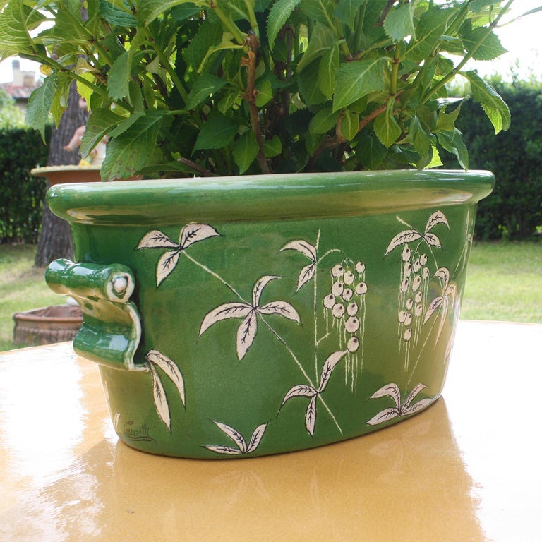 Devonshire Oval Green Cachepot For Sale at 1stDibs