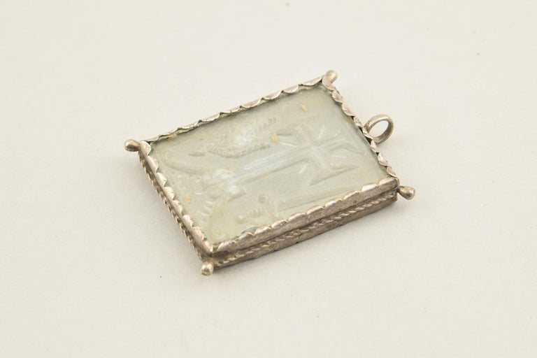 Devotional Medal with Inquisition Heraldry, Silver, Stone, Spain, 17th ...