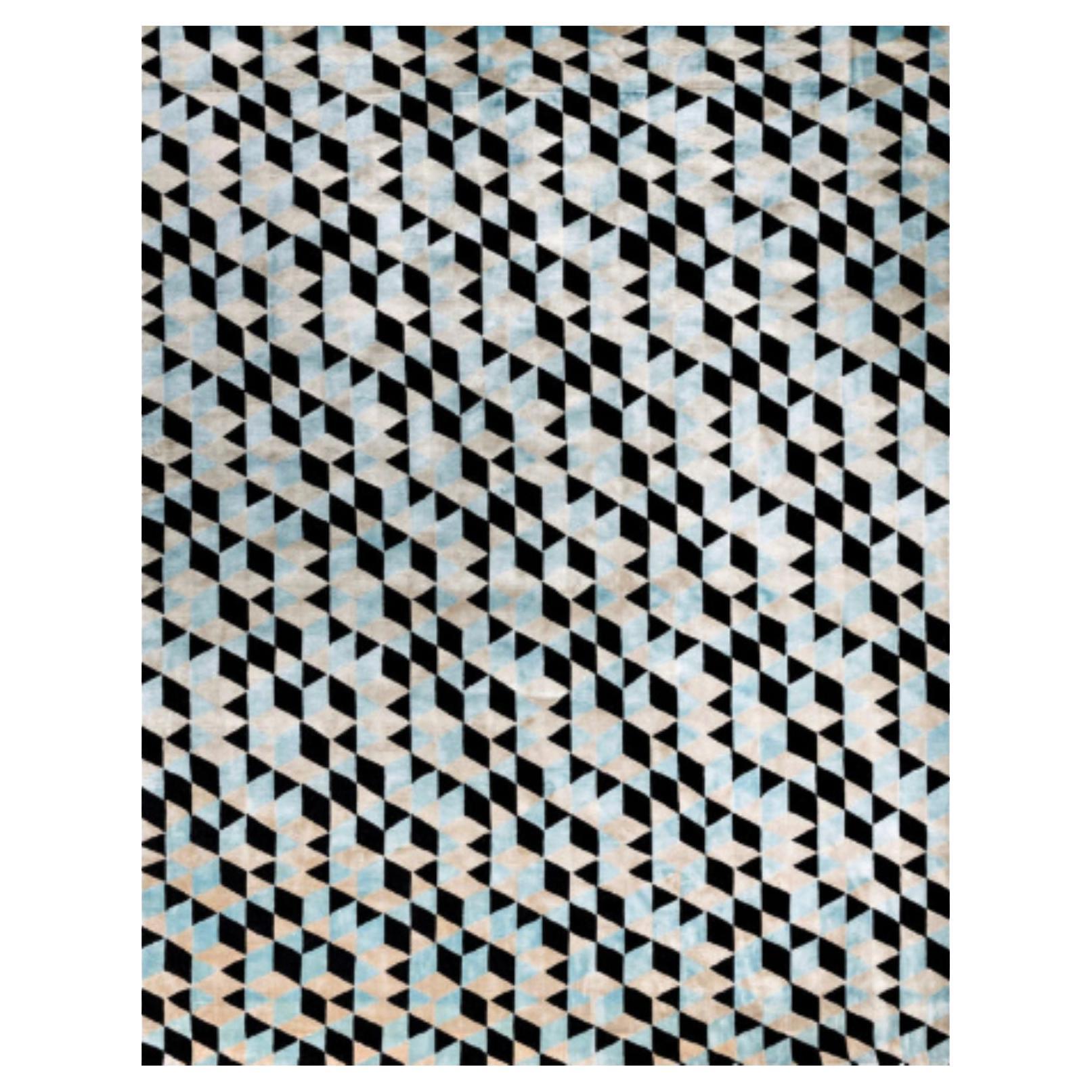 Contemporary Shiny Black Viscose Rug by Deanna Comelllini In Stock ...
