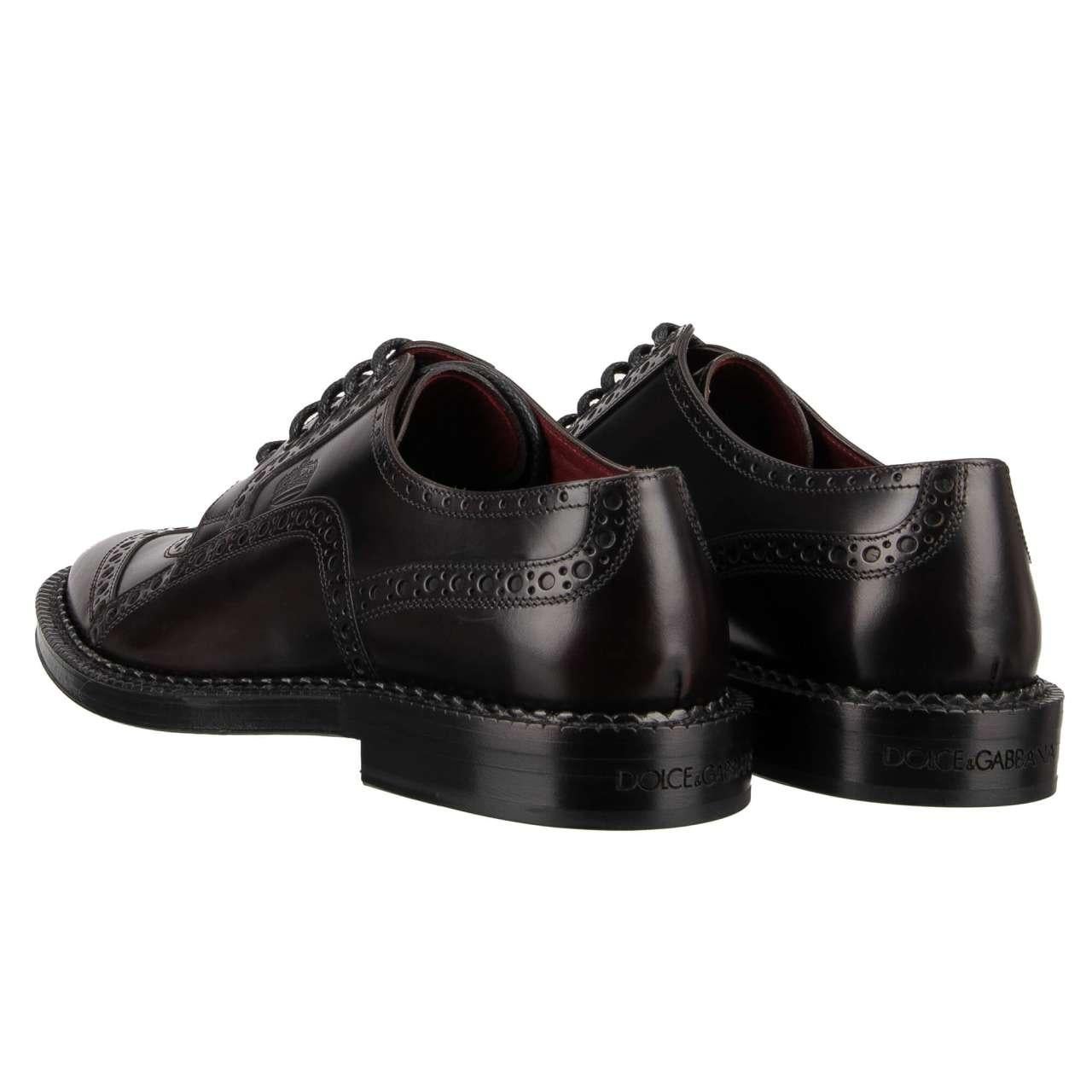 D&G - Crown Formal Calf Leather London Derby Shoes MARSALA Brown EUR 42 ...