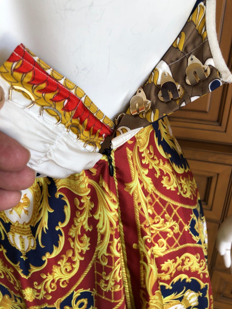 D&G Dolce and Gabbana Romantic Silk Scarf Fabric Baroque Print Cocktail ...