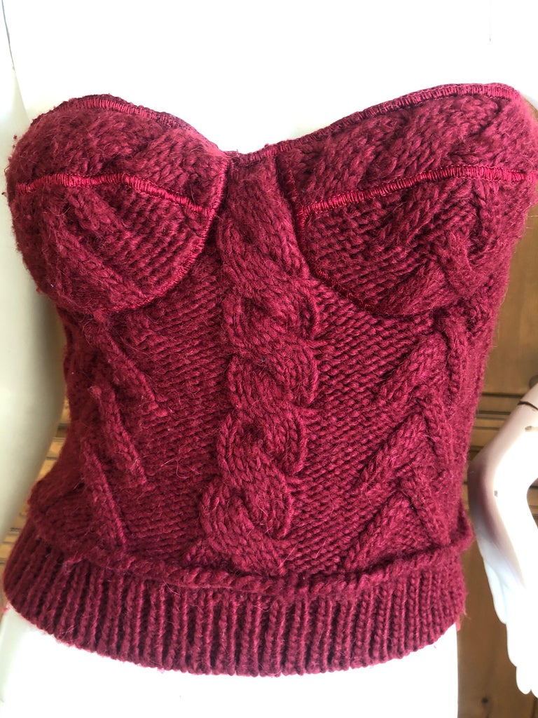 D&G Dolce and Gabbana Vintage Cable Knit Corset For Sale at 1stDibs
