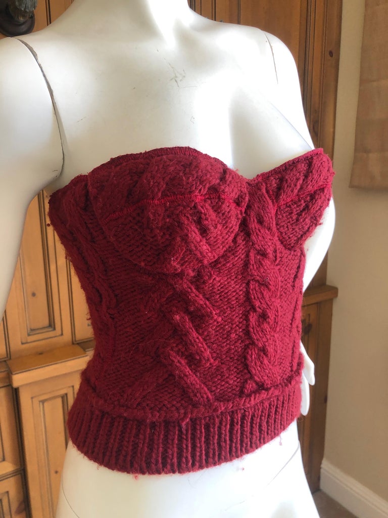 D&G Dolce and Gabbana Vintage Cable Knit Corset For Sale at 1stDibs