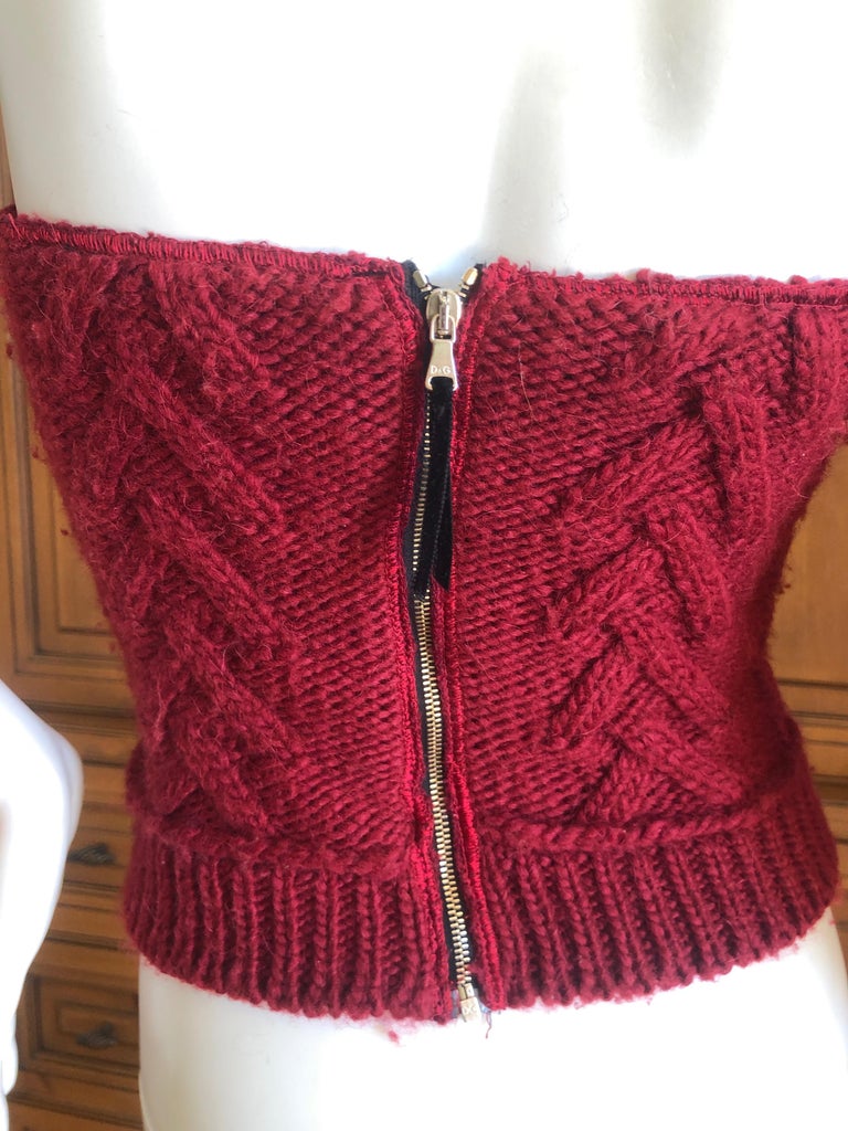 D&G Dolce and Gabbana Vintage Cable Knit Corset For Sale at 1stDibs