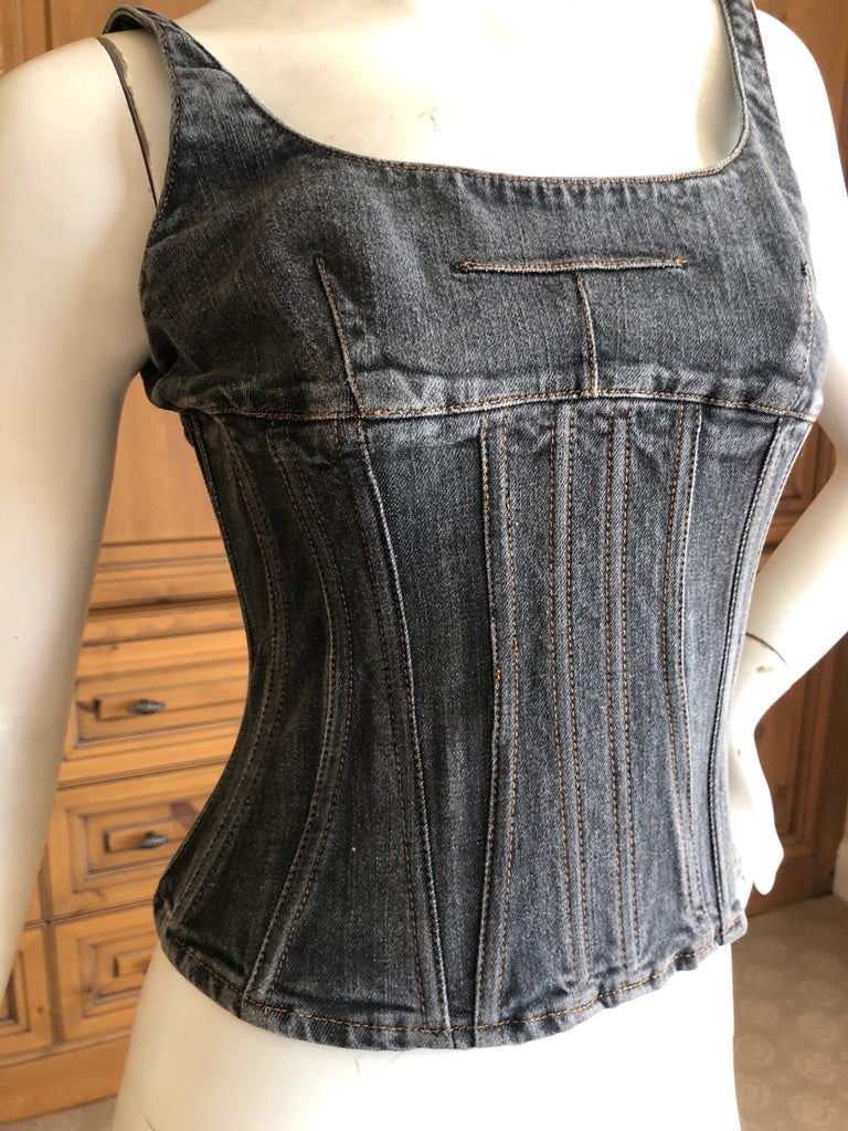 Dandg Dolce And Gabbana Vintage Dark Denim Corset Size Xs At 1stdibs
