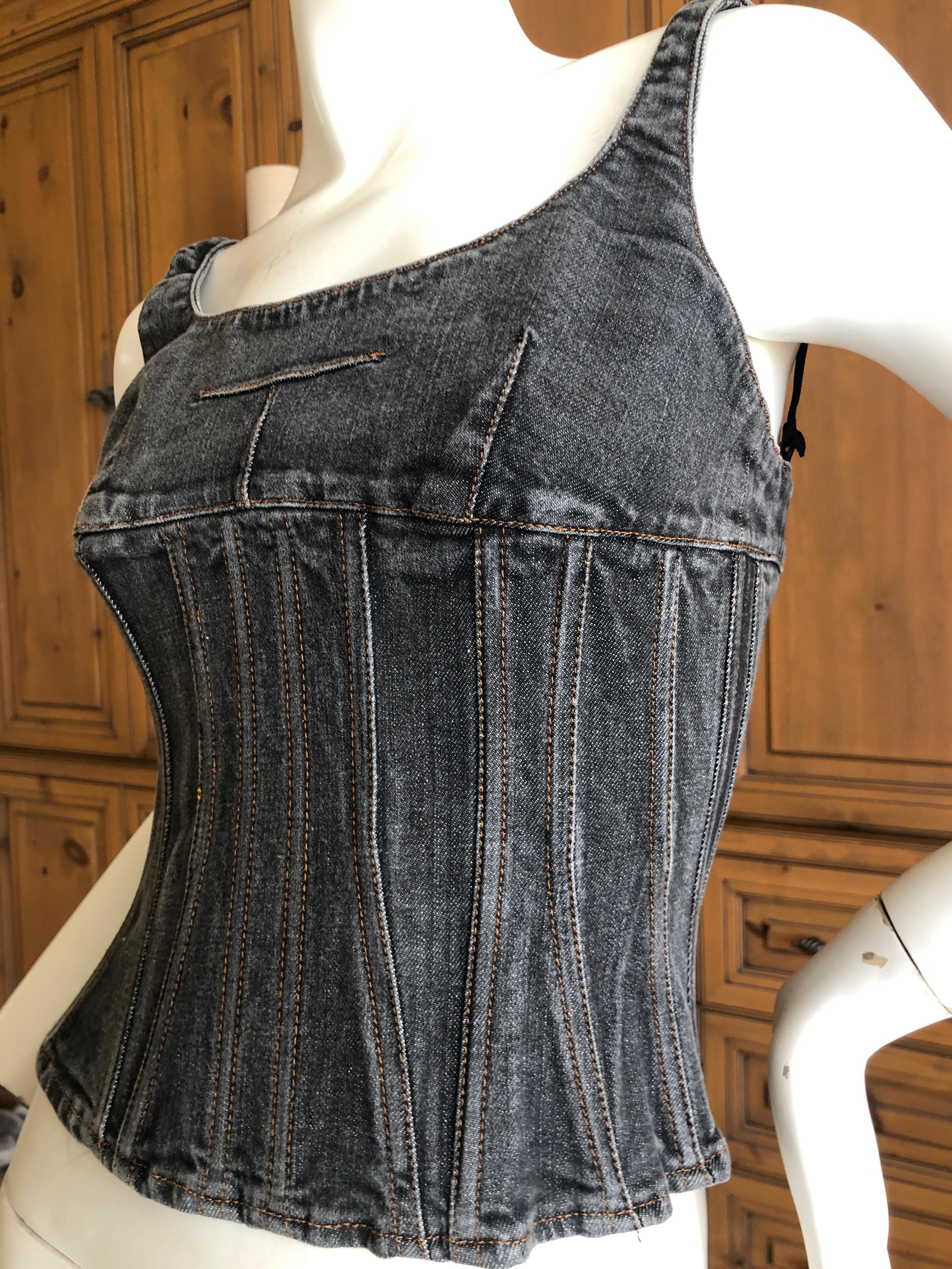 D&G Dolce and Gabbana Vintage Dark Denim Corset Size XS at 1stDibs ...