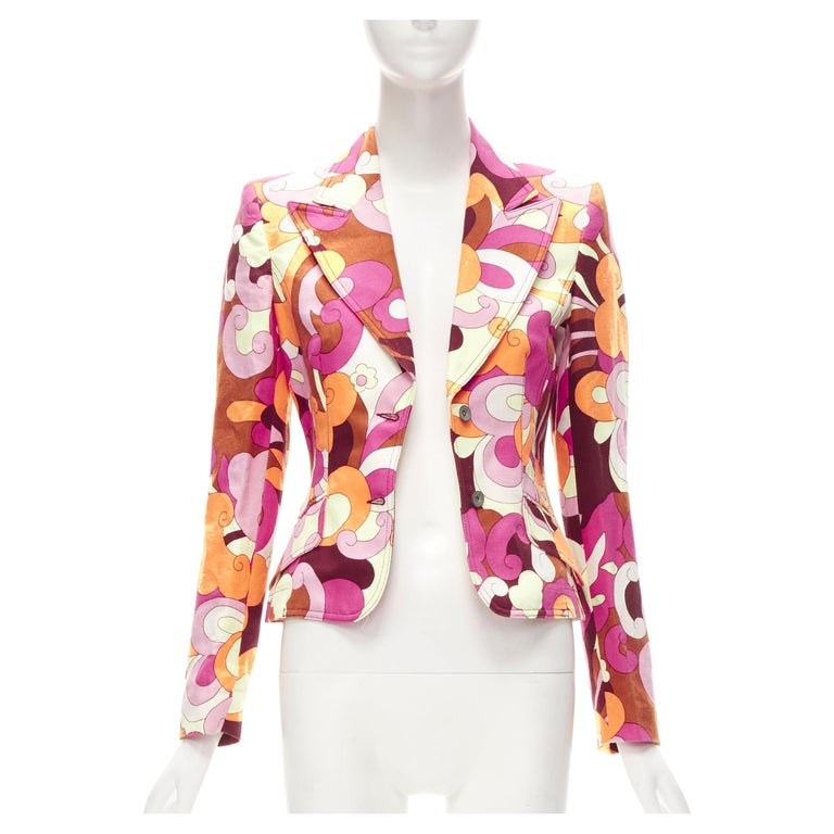 D&G DOLCE GABBANA Vintage Flower Power psychedelic print casual blazer ...