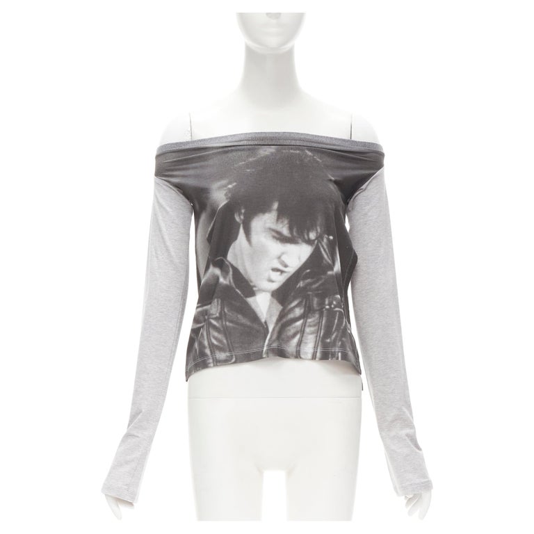 D&G DOLCE GABBANA Vintage Y2K grey Elvis Presley photo print off ...