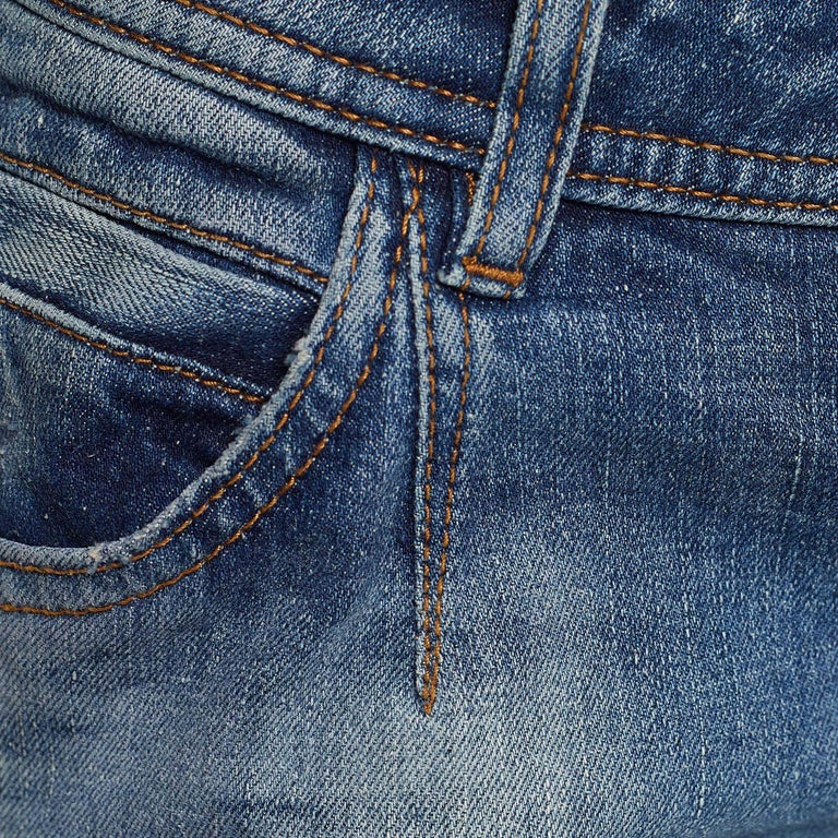 D&G Indigo Distressed Denim Pretty Skinny Jeans M For Sale at 1stDibs