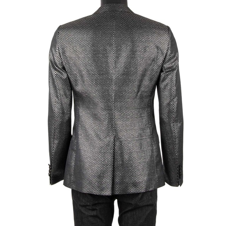 D&G Lurex Tuxedo Blazer MARTINI with Foxes and Bee Embroidery Silver 46 ...