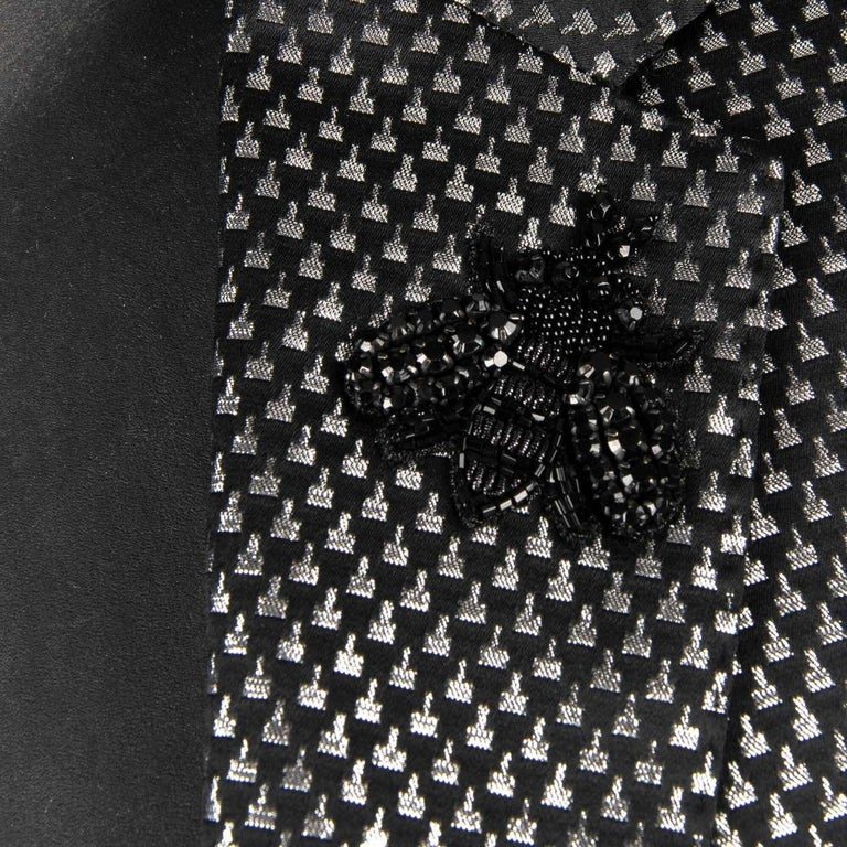 D&G Lurex Tuxedo Blazer MARTINI with Foxes and Bee Embroidery Silver 46 ...