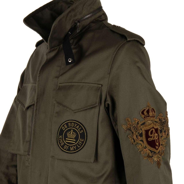 D&G Military Canvas Jacket DG LOVE with Embroidery und Pockets Khaki 44 ...