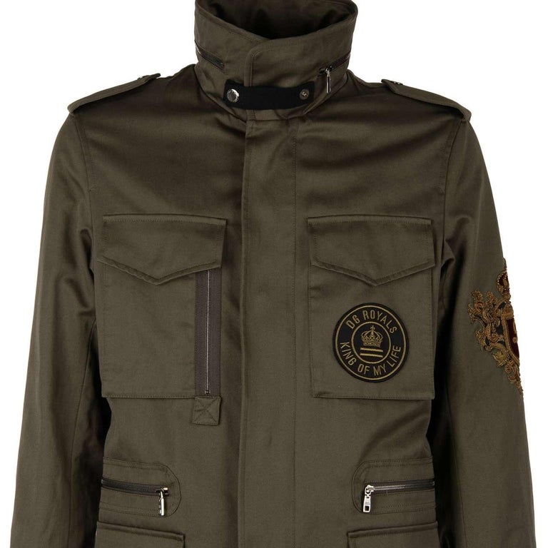 D&G Military Canvas Jacket DG LOVE with Embroidery und Pockets Khaki 46 ...
