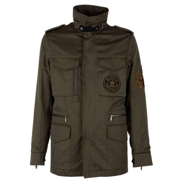 D&G Military Canvas Jacket DG LOVE with Embroidery und Pockets Khaki 54 ...