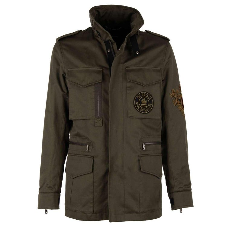 D&G Military Canvas Jacket DG LOVE with Embroidery und Pockets Khaki 56 ...