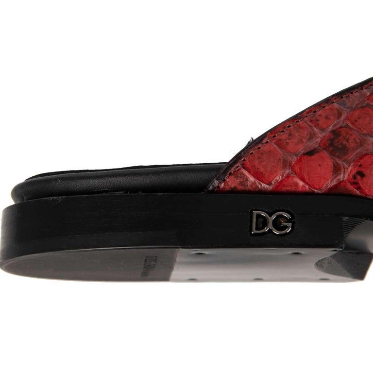 D&G Snake Leather Tassels Shoes Slipper YOUNG POPE Red 44 UK 10 US 11 ...