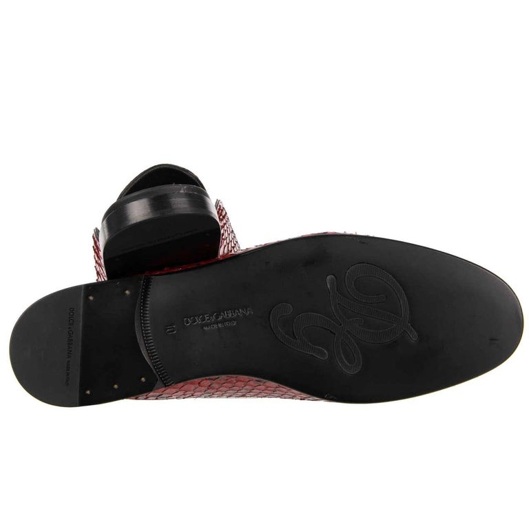 D&G Snake Leather Tassels Shoes Slipper YOUNG POPE Red 44 UK 10 US 11 ...