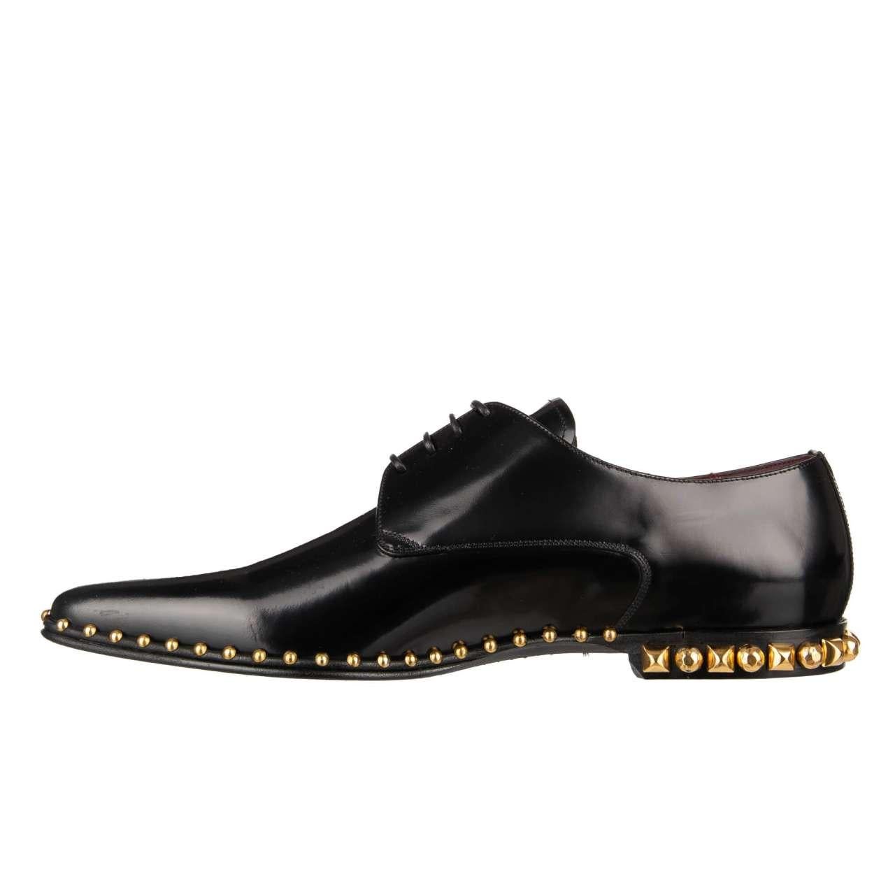 D&G Studded Classic Patent Leather Derby Shoes MILLENNIALS Black EUR 43 ...